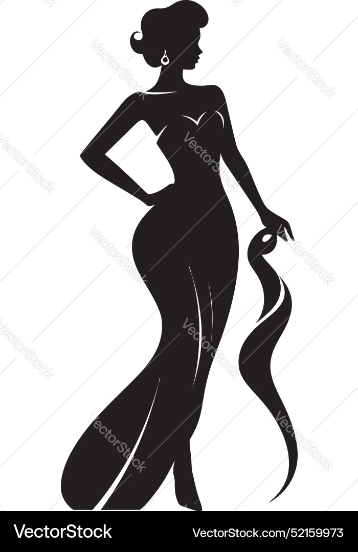 Chic glamorous lady icon emblem sassy Royalty Free Vector