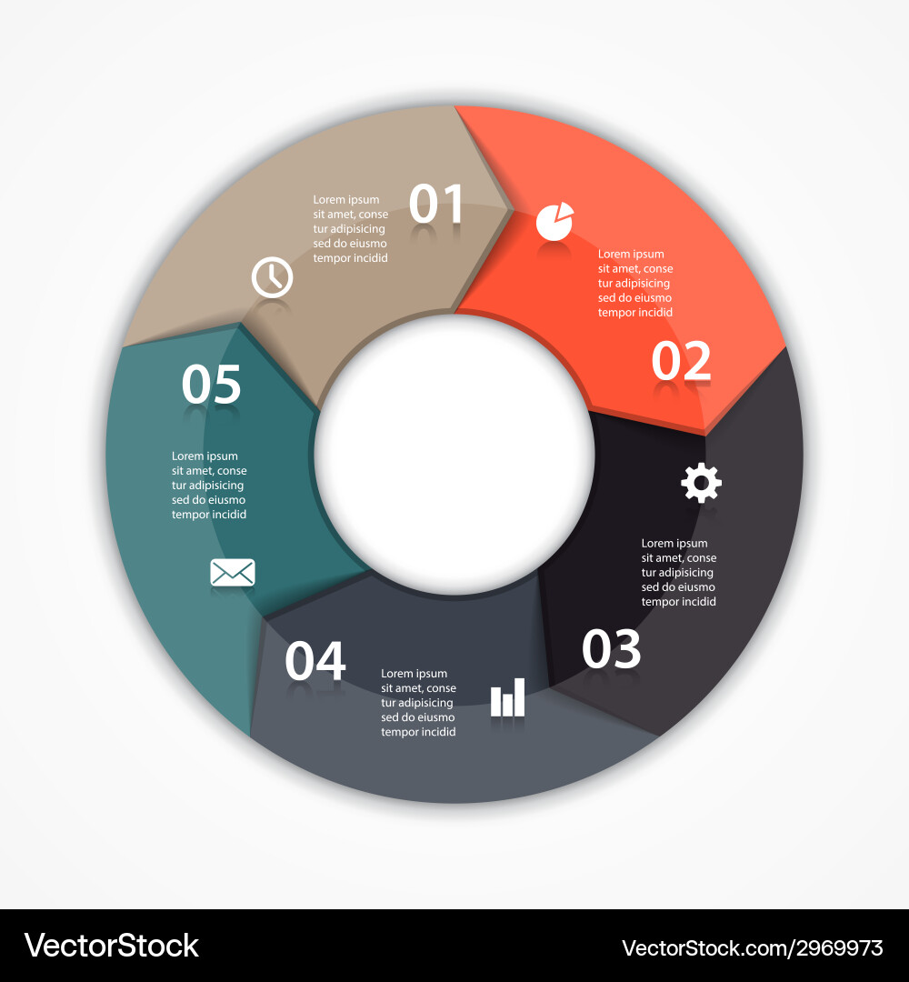 Circle arrows infographic template for diagram Vector Image