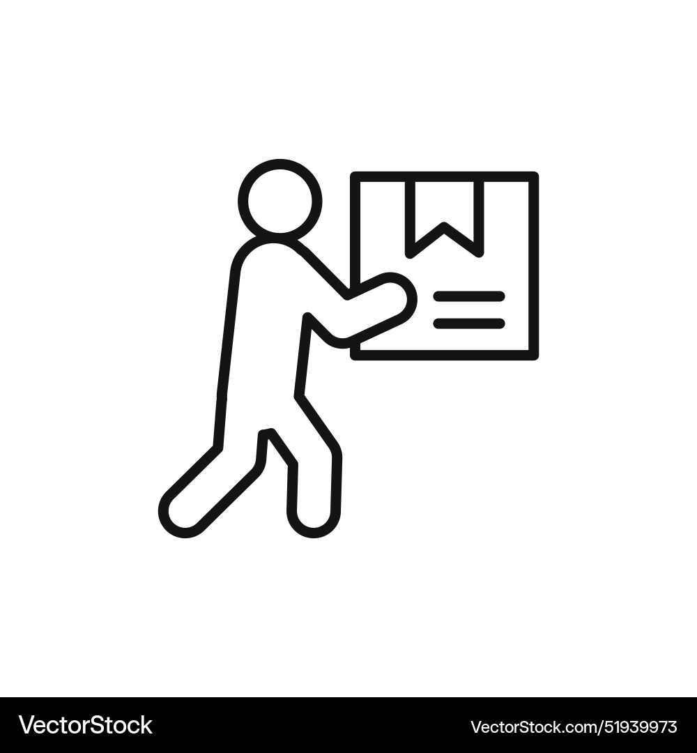 Courier delivery icon logo sign outline Royalty Free Vector