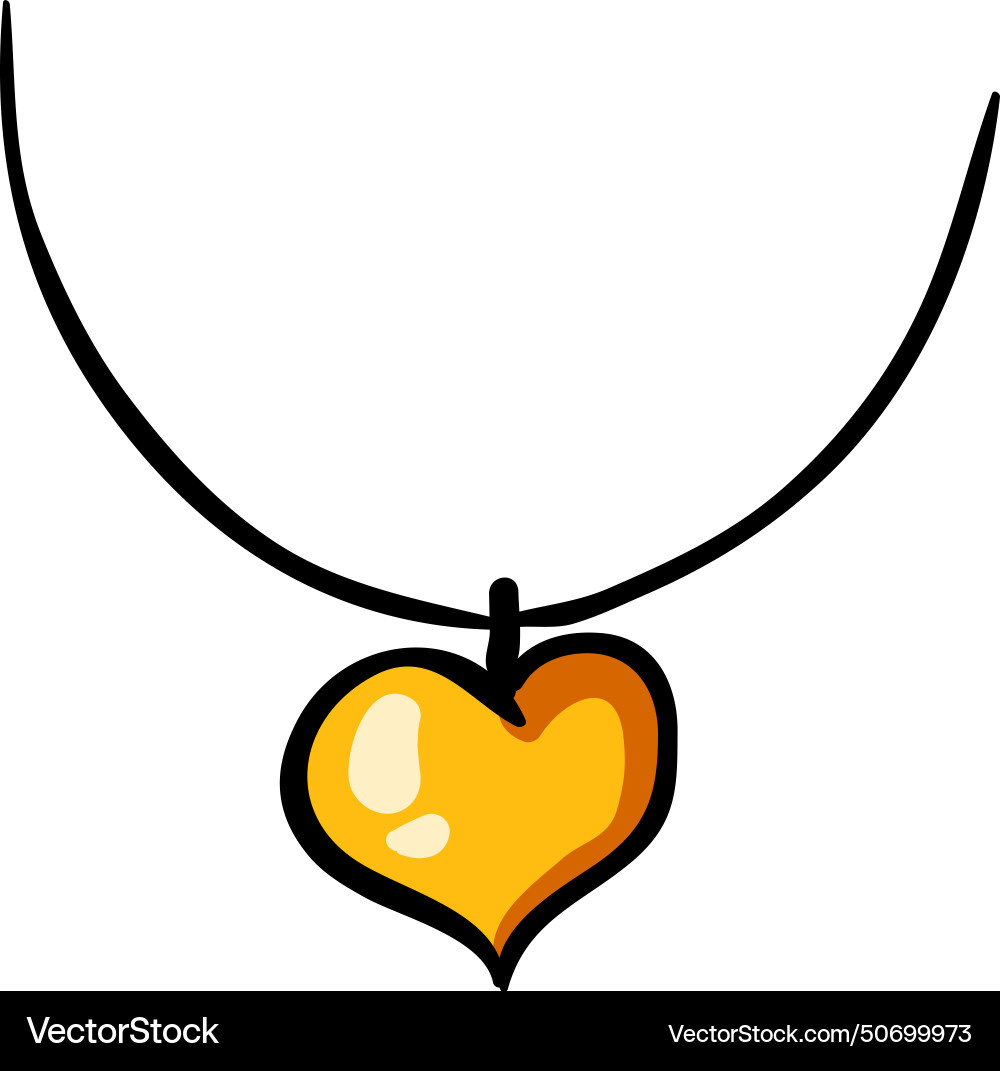 Heart pendant hand drawn doodle icon Royalty Free Vector