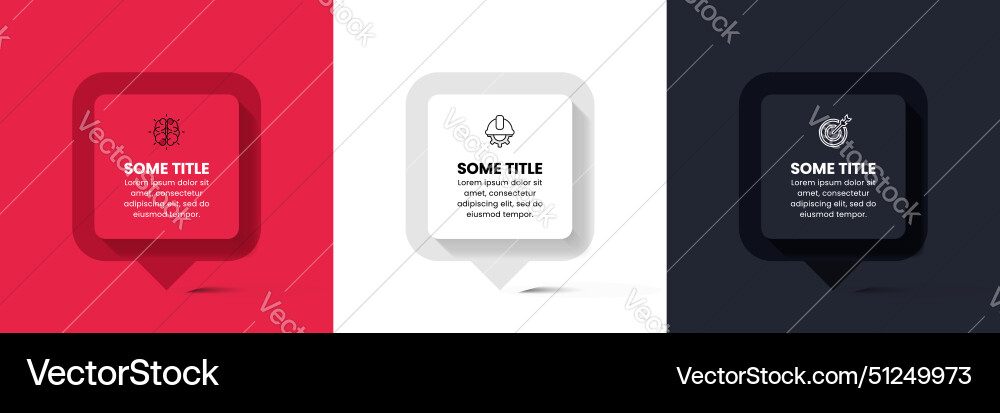 Infographic template 3 standing square banners Vector Image