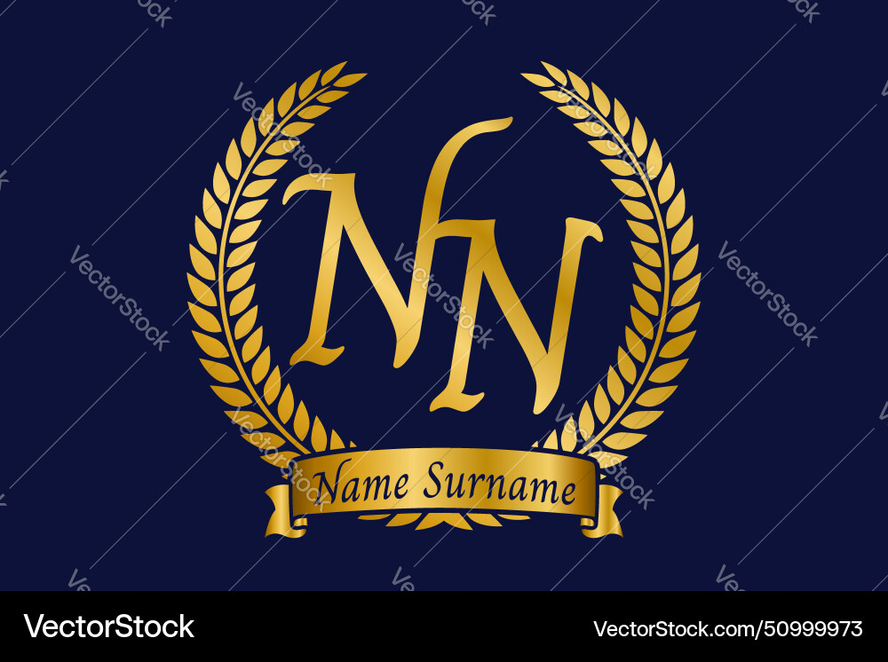 Initial letter n and nn monogram logo design Vector Image