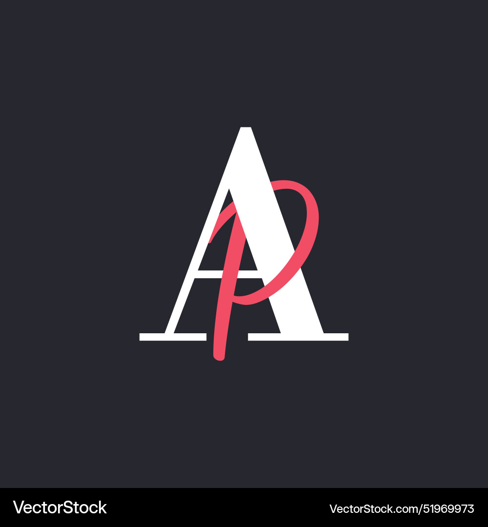 Letter ap logo perfectly blended initials Vector Image