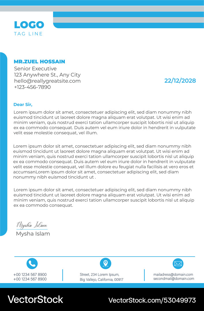 Letter head design Royalty Free Vector Image - VectorStock