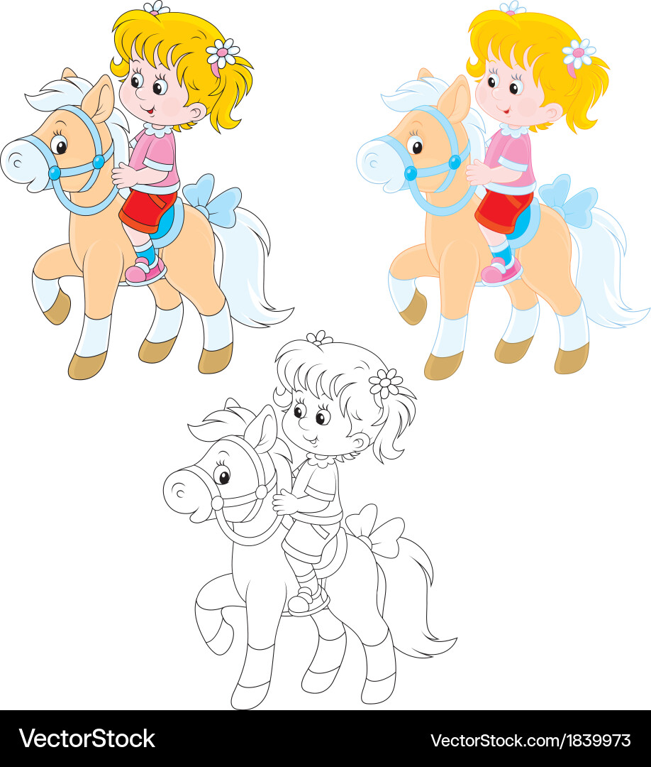 Little rider Royalty Free Vector Image - VectorStock