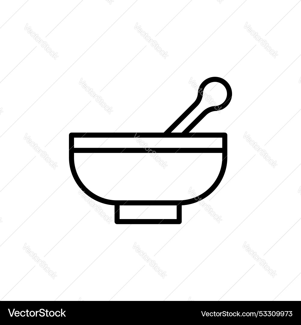 Mortar pestle icon isolated on white background Vector Image