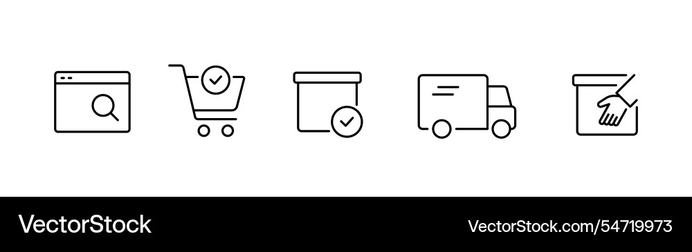 Order delivery status icon in line shipping Vector Image