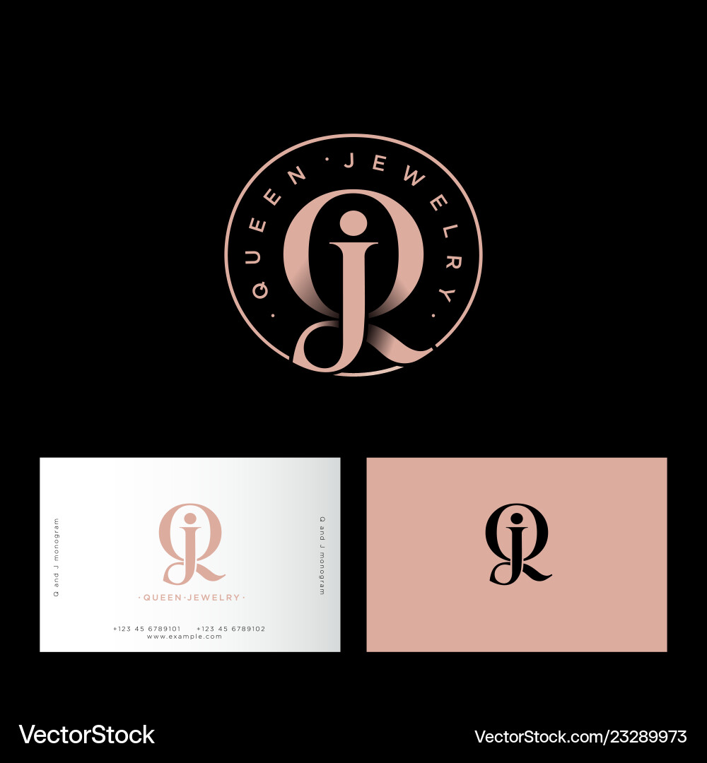Queen Jewelry Monogram Logo Royalty Free Vector Image