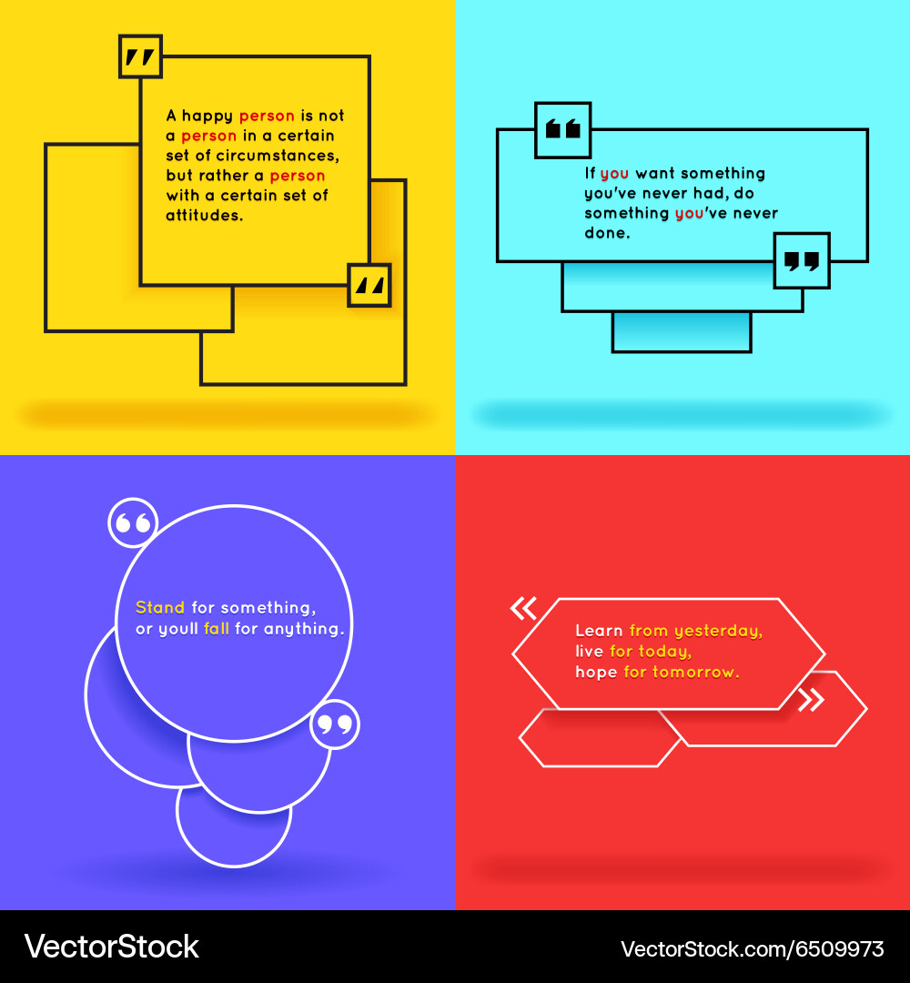 Quotes set phrase Royalty Free Vector Image - VectorStock