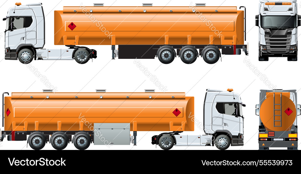 Realistic tanker truck template isolated Vector Image