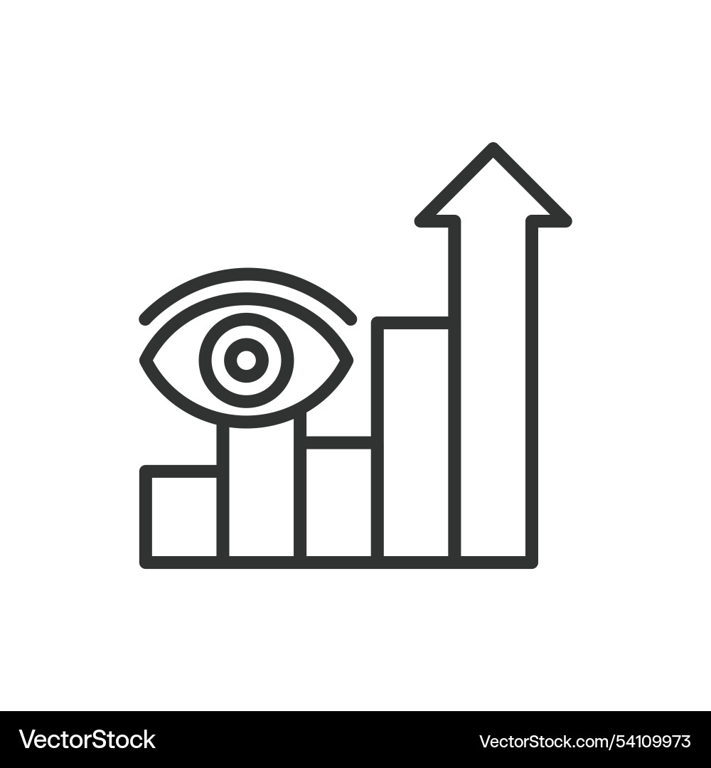Sales prediction icon in line design Royalty Free Vector