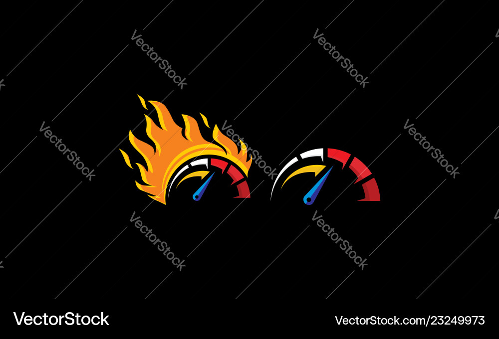 Speedometer racing logo icon Royalty Free Vector Image