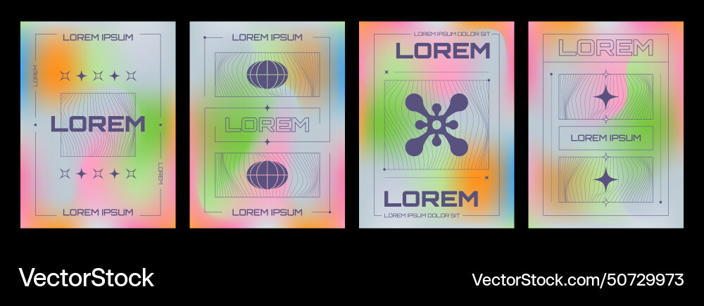 Y2k style poster design template Royalty Free Vector Image