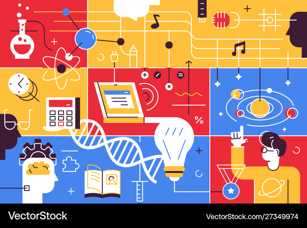 Colorful education banner Royalty Free Vector Image