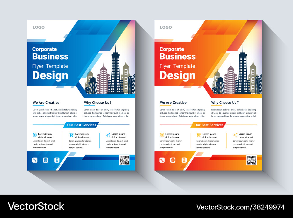 Corporate business flyer layout design template Vector Image