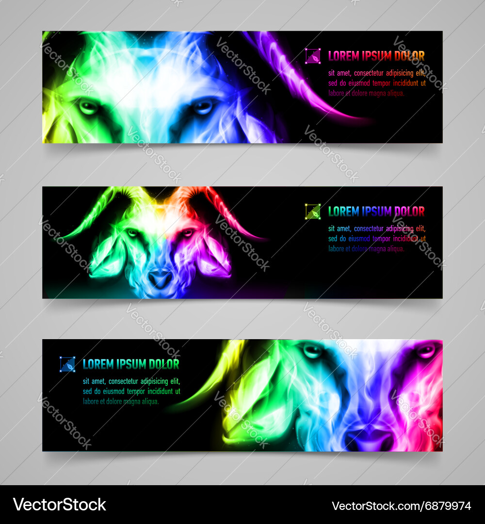 Goat fire banners Royalty Free Vector Image - VectorStock