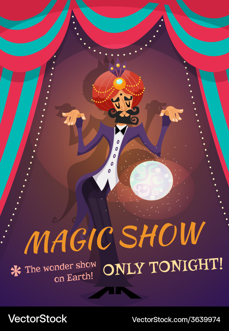 Magic show poster Royalty Free Vector Image - VectorStock