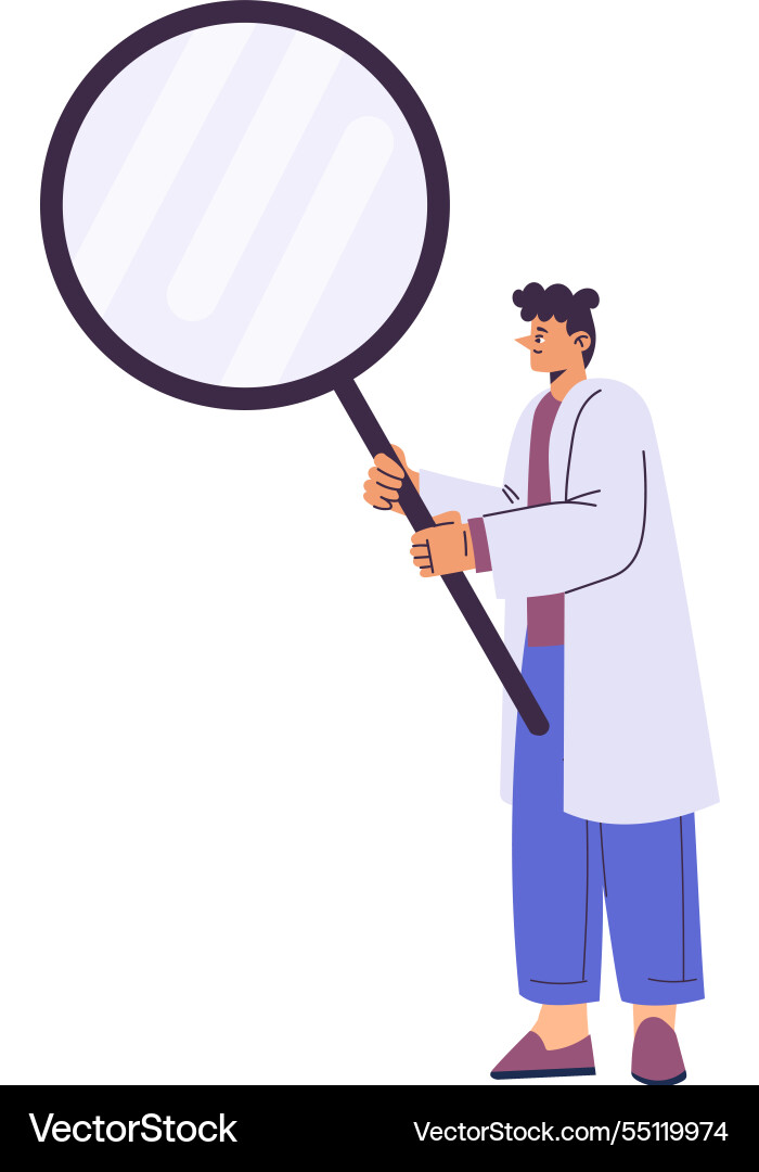 Man scientist character in coat standing Vector Image