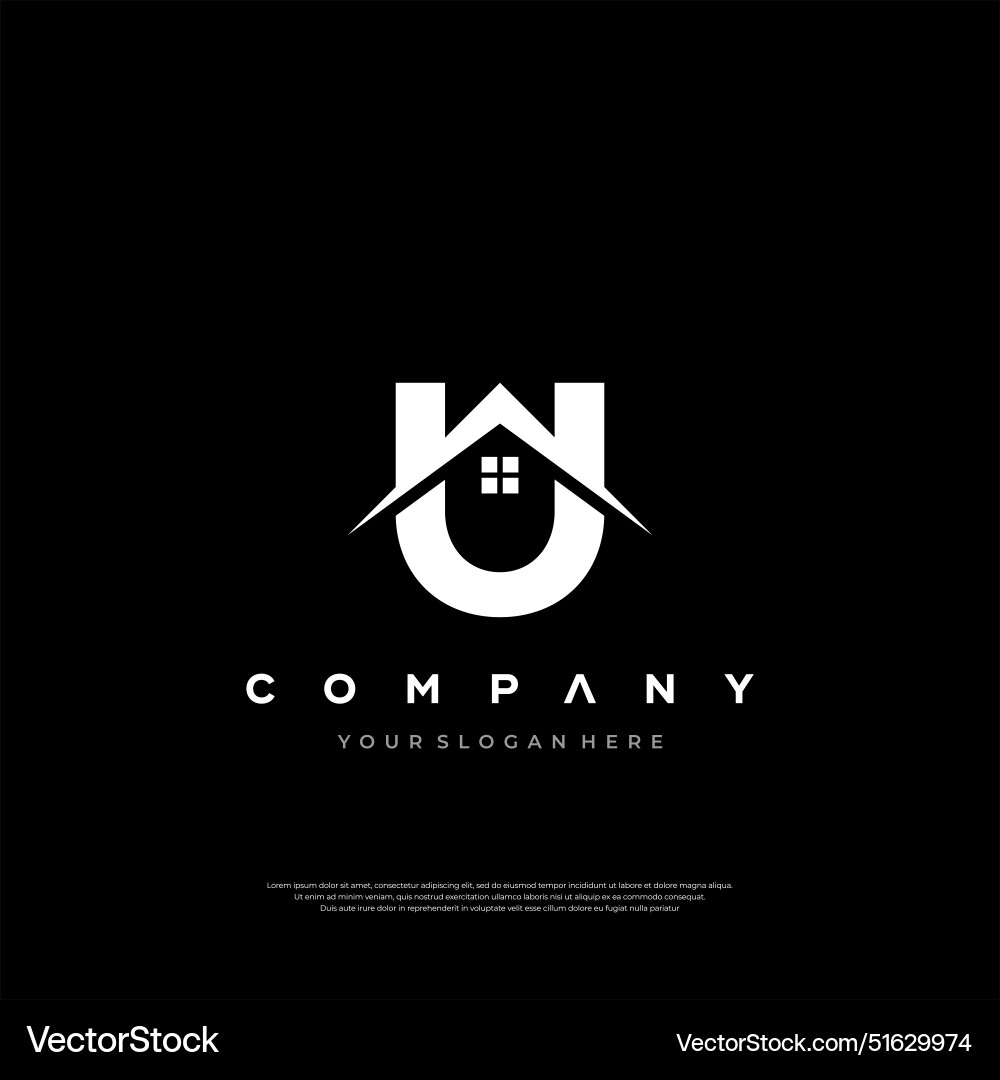 Sophisticated u house logo Royalty Free Vector Image