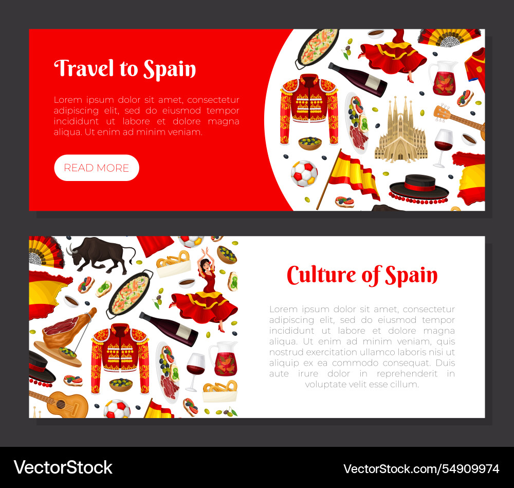 Spain banner design with traditional symbol Vector Image