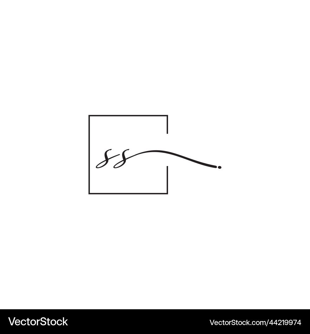 Ss signature square logo initial concept Vector Image