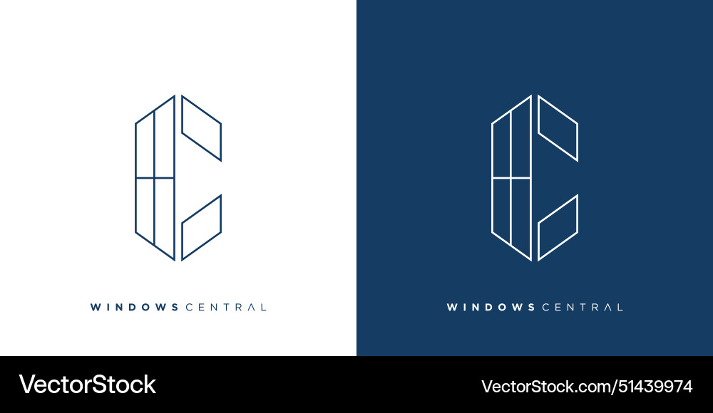 Unique and modern c window logo design Royalty Free Vector