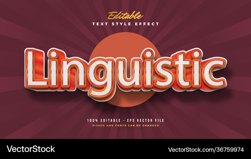 Vintage text style effect in white and orange Vector Image