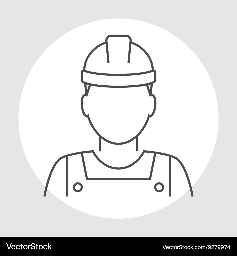 Worker Line Icon - Industrial Royalty Free Vector Image