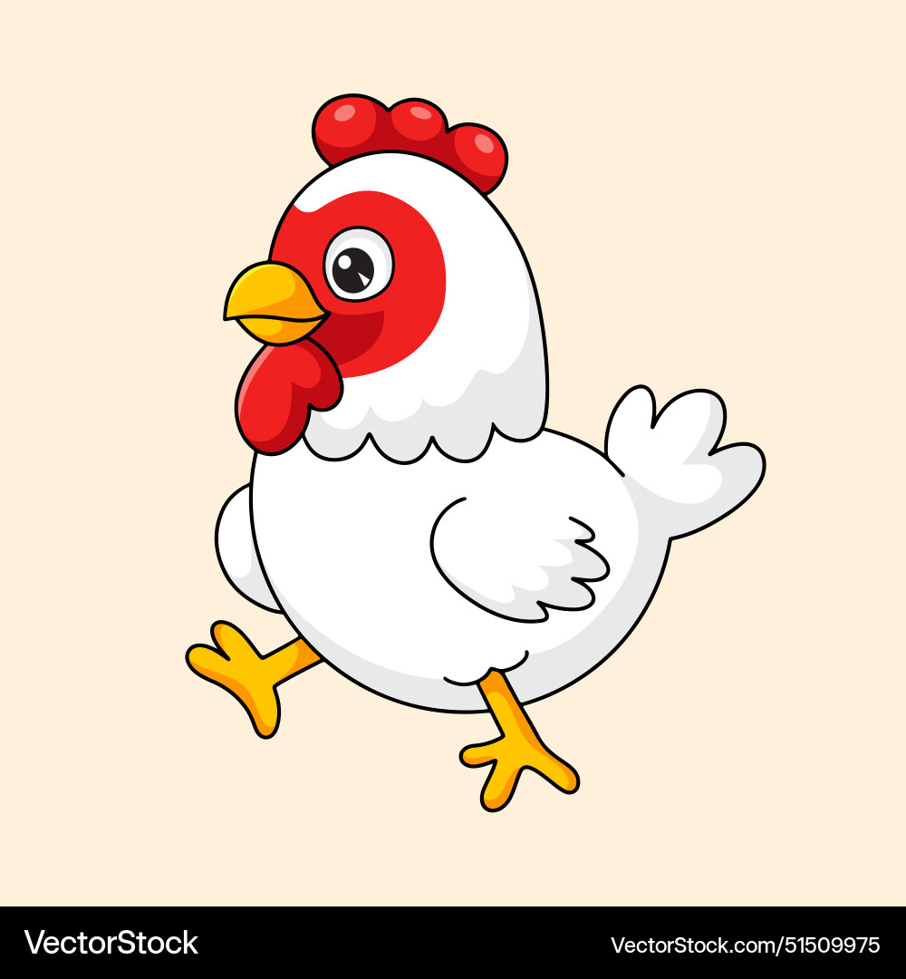 Cartoon cute little chicken Royalty Free Vector Image