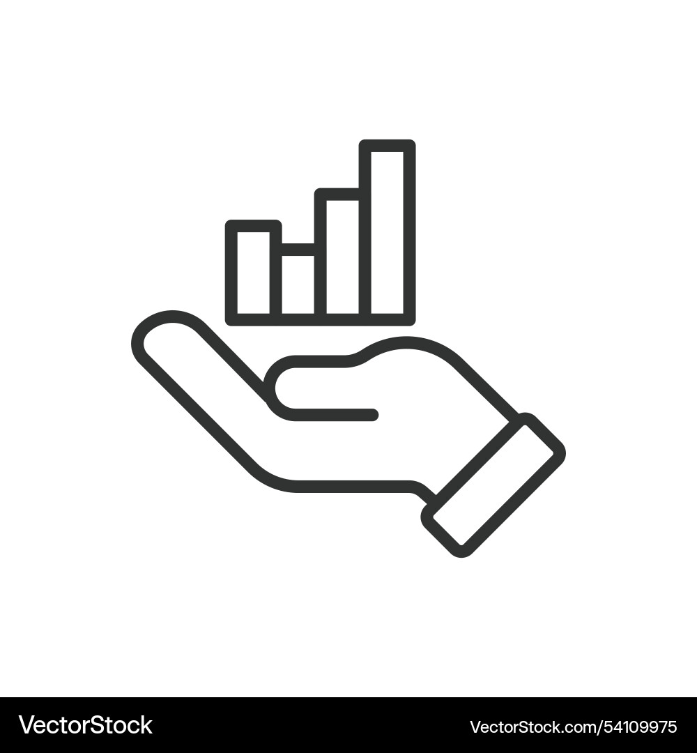 Chart analysis icon in line design Royalty Free Vector Image