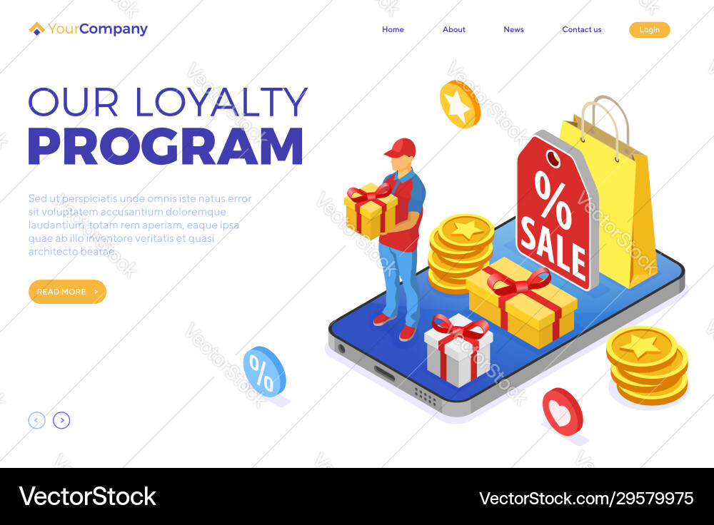 Customer loyalty programs banner Royalty Free Vector Image