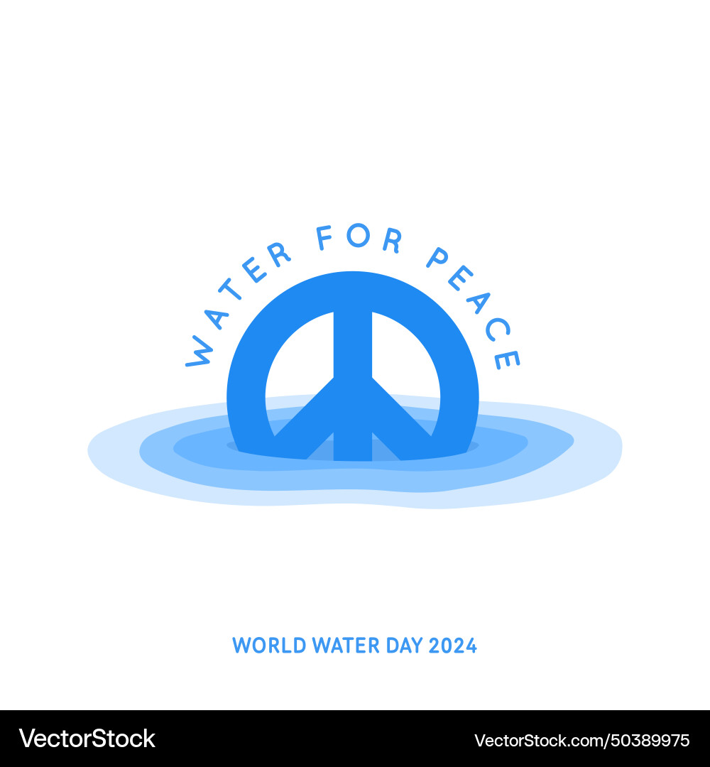 Design for world water day with peace Royalty Free Vector
