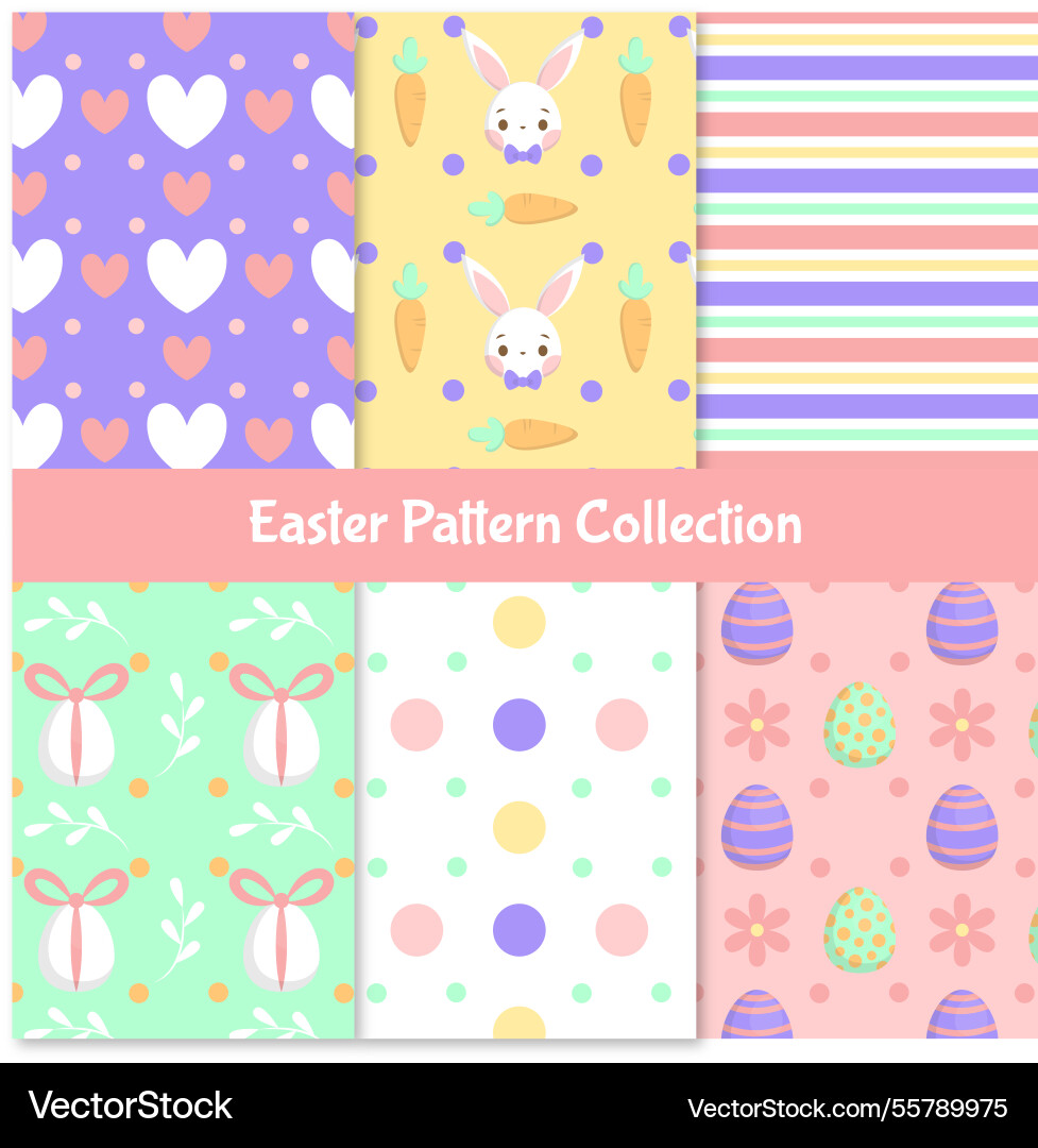 Easter pattern collection Royalty Free Vector Image