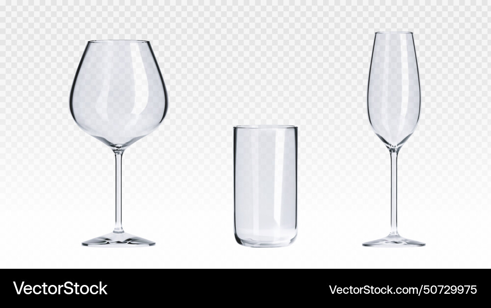 Empty transparent cocktail glass Royalty Free Vector Image