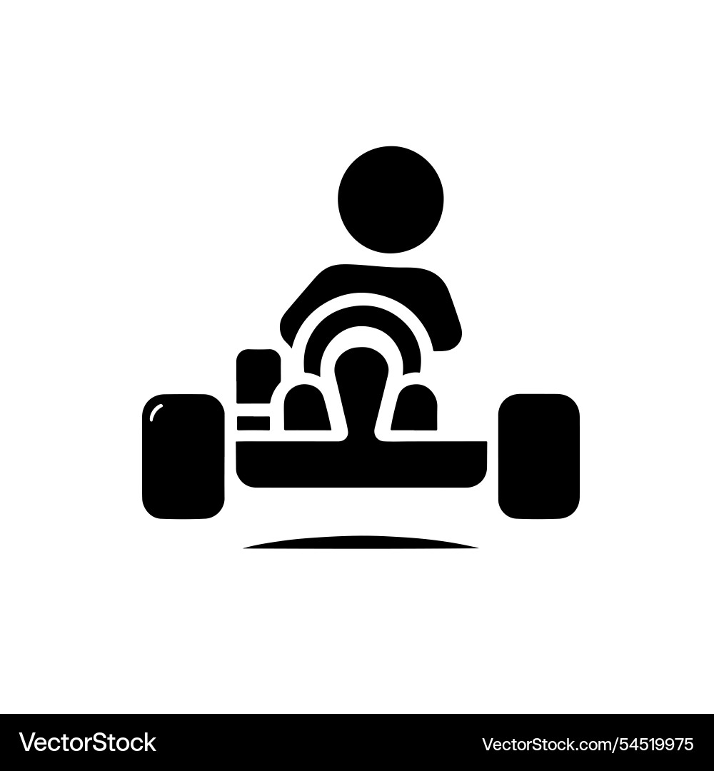 Go-kart driver icon 2 Royalty Free Vector Image