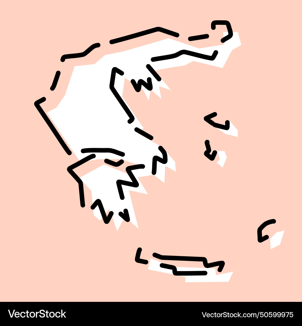 Greece simplified map Royalty Free Vector Image