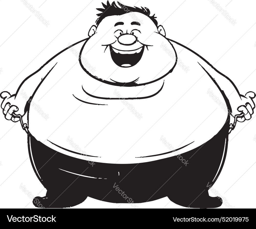 Hefty silhouette logo graphic round render black Vector Image