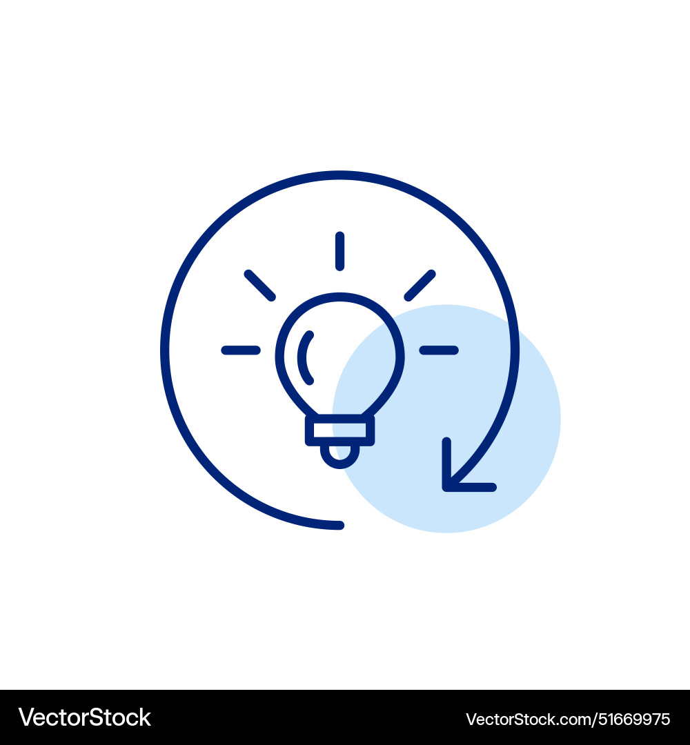 Light bulb and refresh arrow adaptive creativity Vector Image