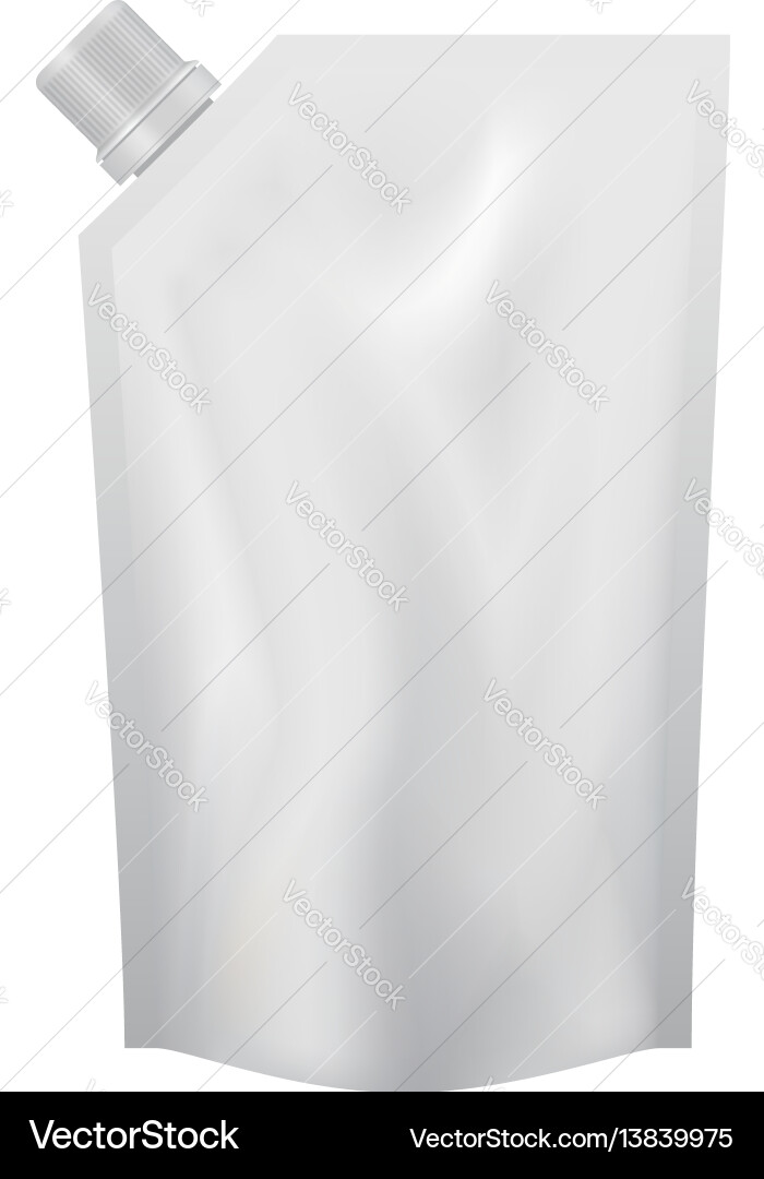 Plastic Pouch Mockup - Stand-Up Bag Royalty Free Vector