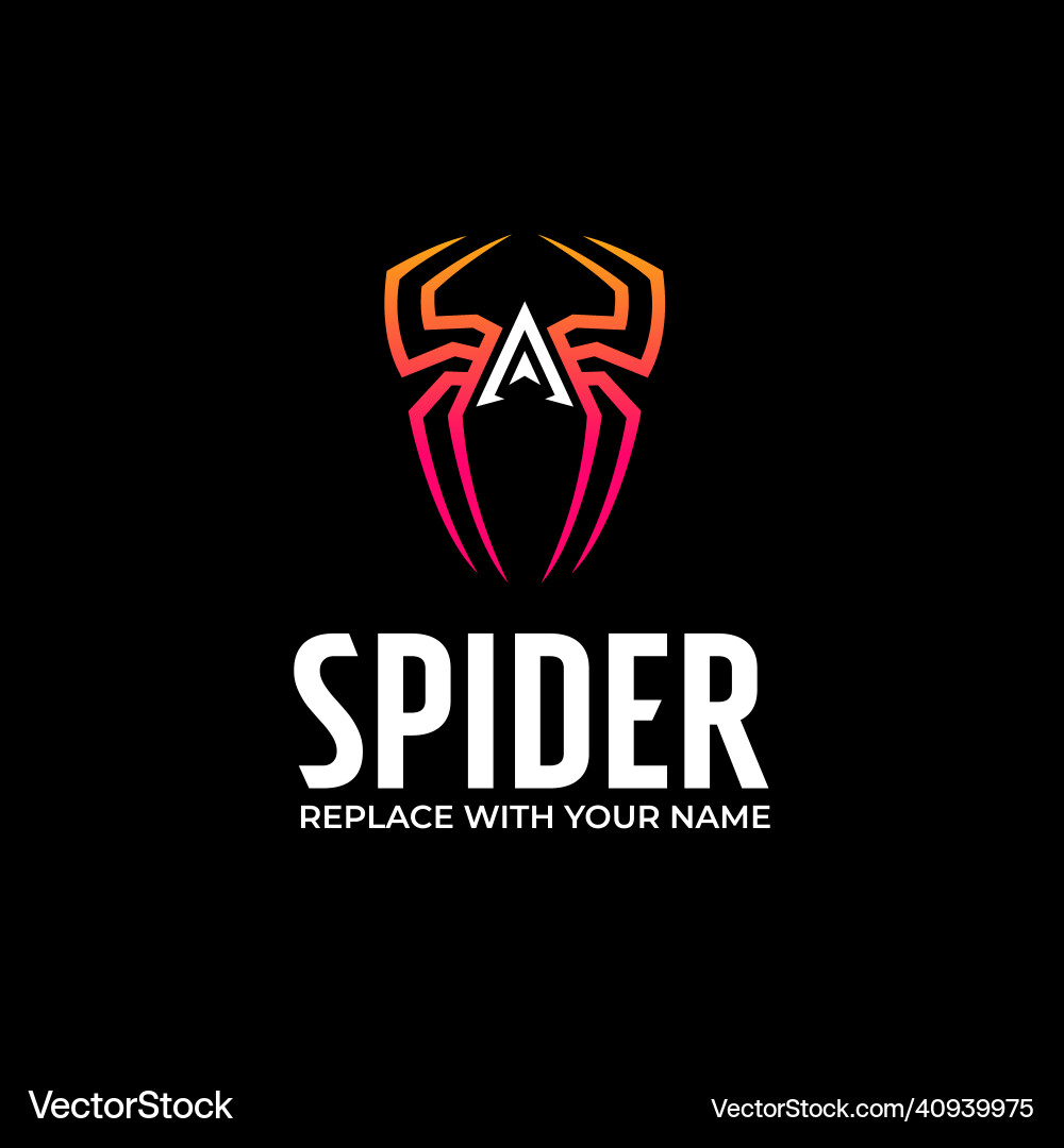 Spider logo with the letter Royalty Free Vector Image