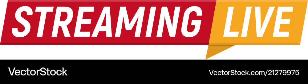 Streaming live logo online video stream icon Vector Image