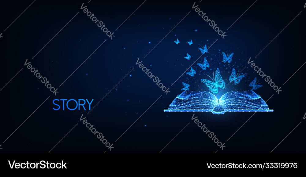 Futuristic story telling literature reading Vector Image