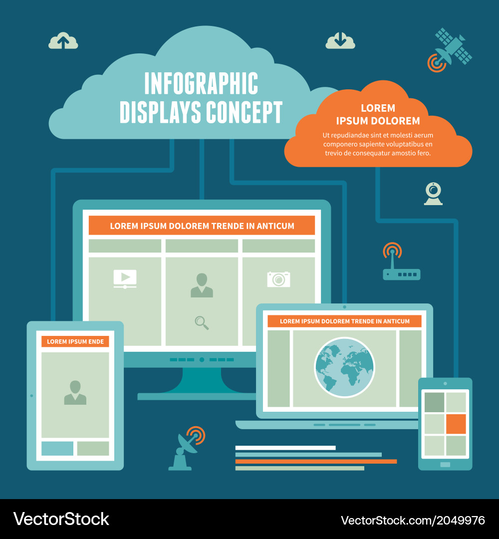 Infographic displays concept Royalty Free Vector Image
