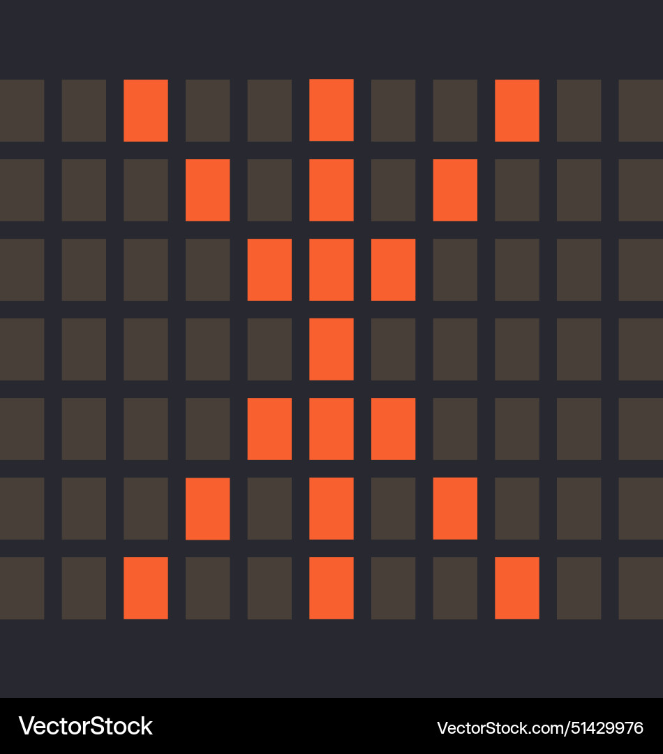 Letter symbol asterisk led orange color Royalty Free Vector