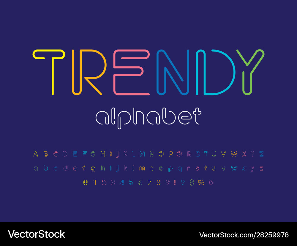Line font Royalty Free Vector Image - VectorStock