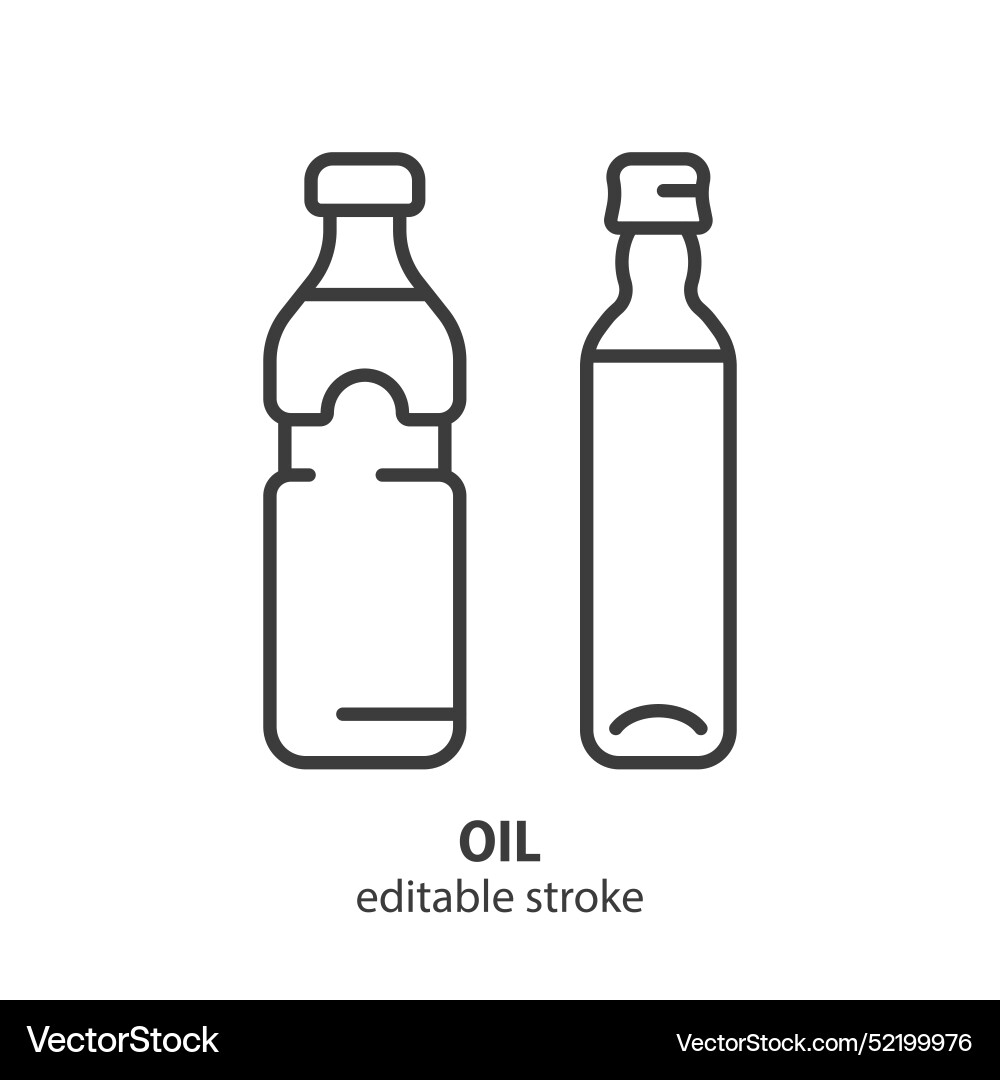 Oil bottle line icon symbol olive Royalty Free Vector Image