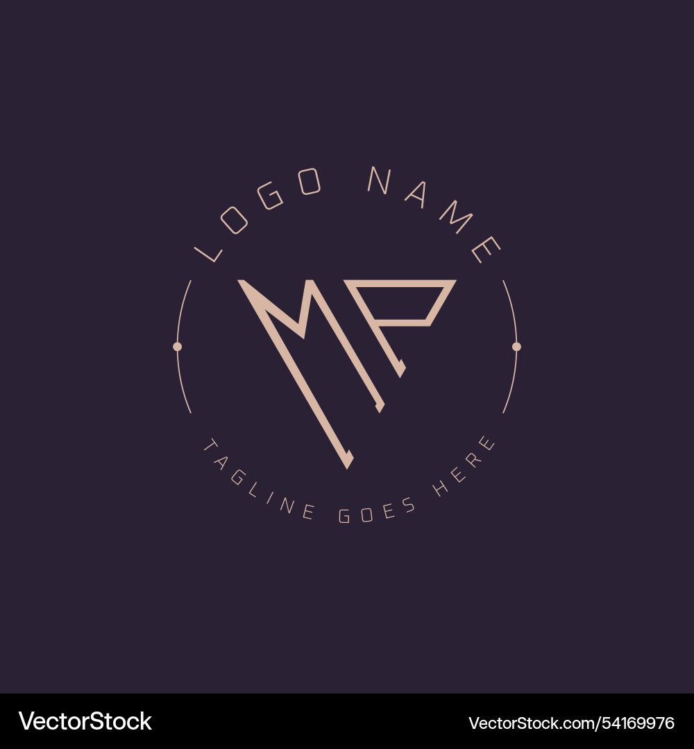 Professional mp logo modern minimal letter Vector Image