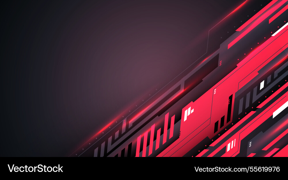 Red cyber future technology background Royalty Free Vector