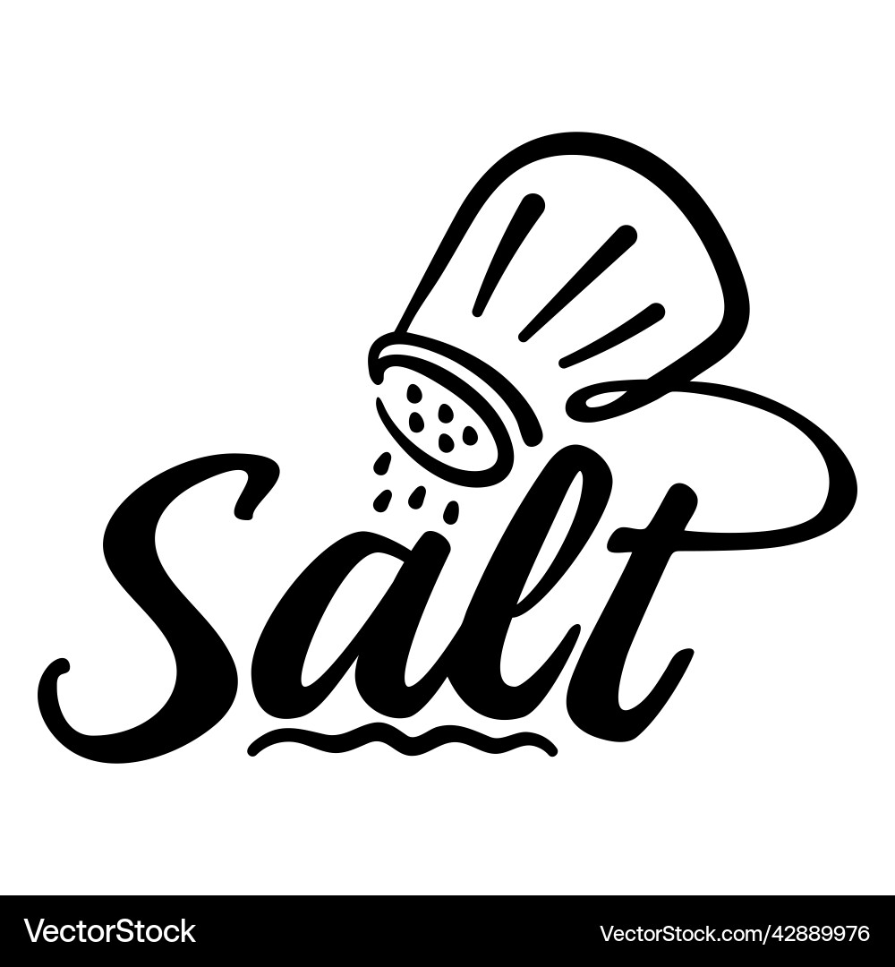 Salt label lettering high quality Royalty Free Vector Image