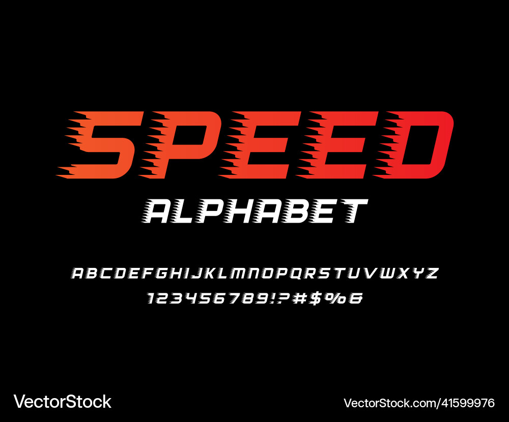 Speed font Royalty Free Vector Image - VectorStock